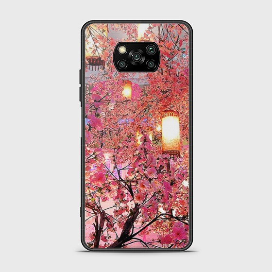Xiaomi Poco X3 Pink blossoms Lanterns Case